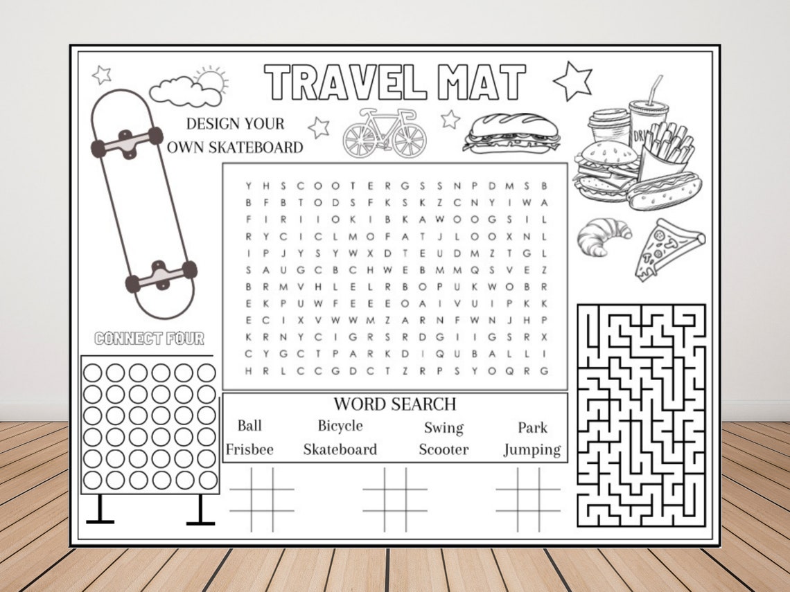 Kids Activity Placemat, Activity Sheet for Kids, Restaurant Placemats ...