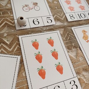 Summer Count and Clip Activity, Count and Clip Cards 1-10, Montessori ...
