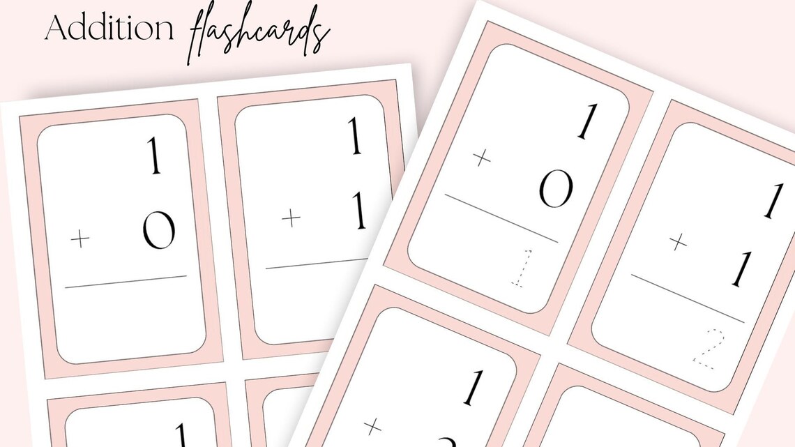 Printable Addition Flashcards for Kids, Math for Kids, Printable Math ...