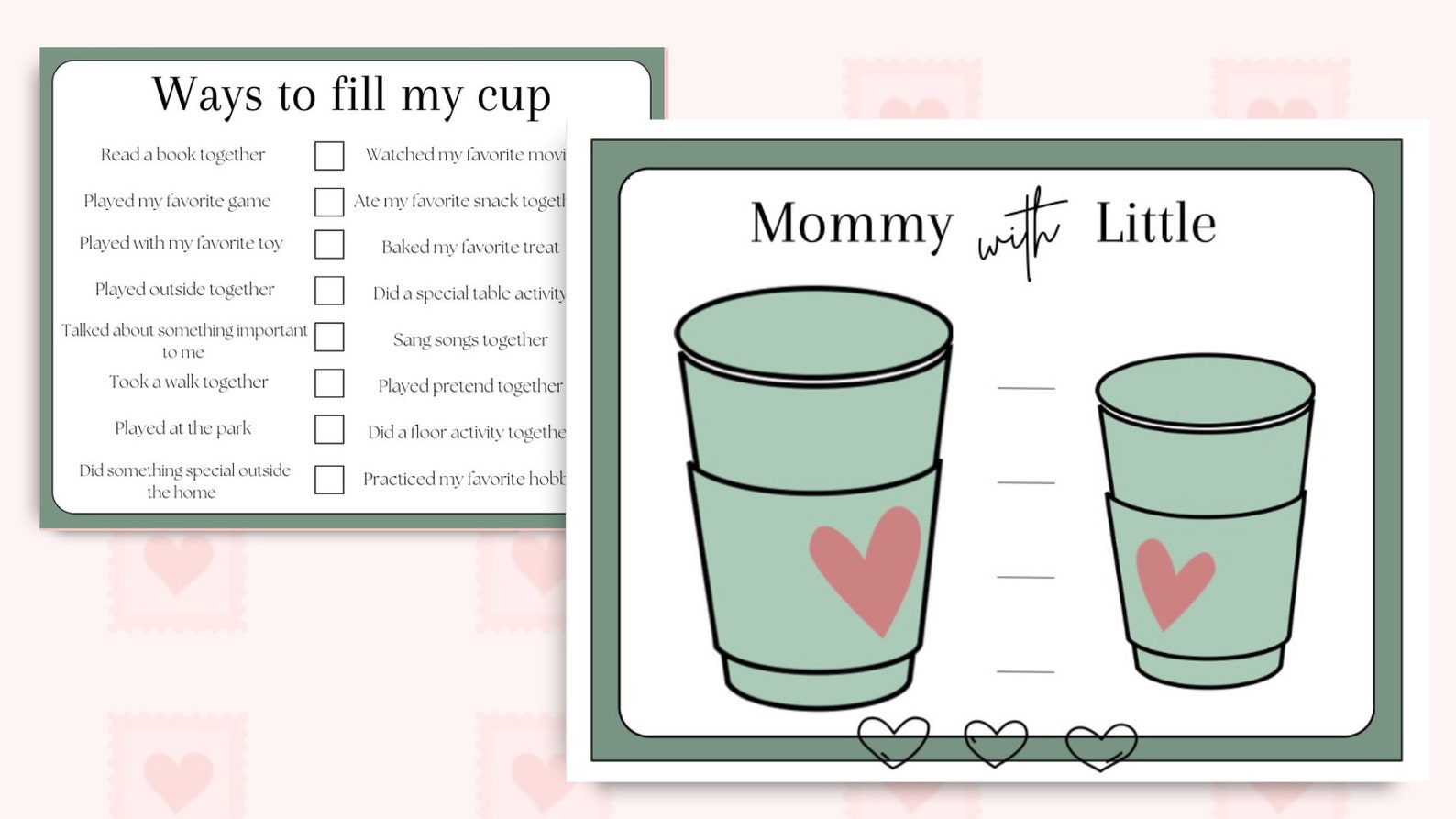 Mother and Child Bonding Activities Printable | Kids Checklist ...