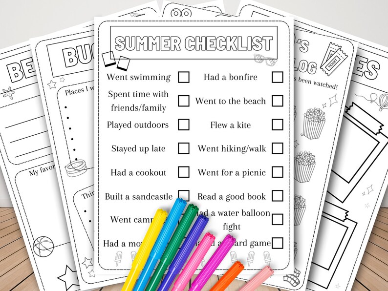 Summer Adventure Book for Kids, Summer Activities for Kids, Printable ...