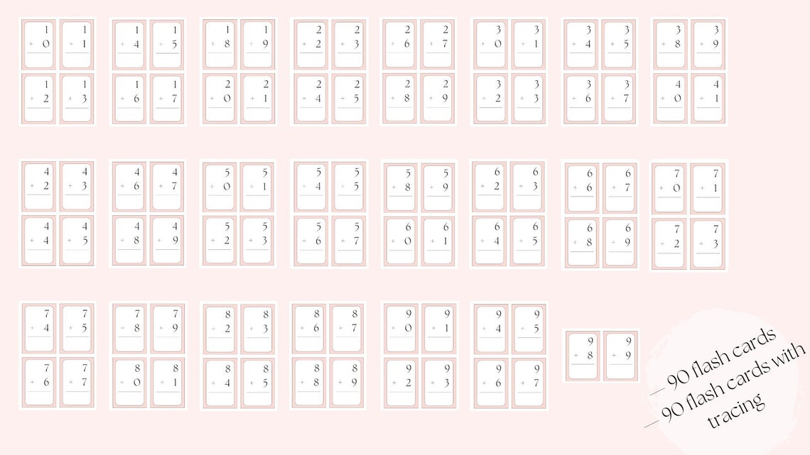 Printable Addition Flashcards for Kids, Math for Kids, Printable Math ...