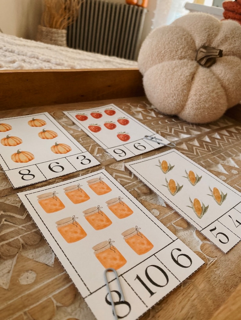 Count and Clip Number Cards, 1-10, Homeschool Resources, Number ...