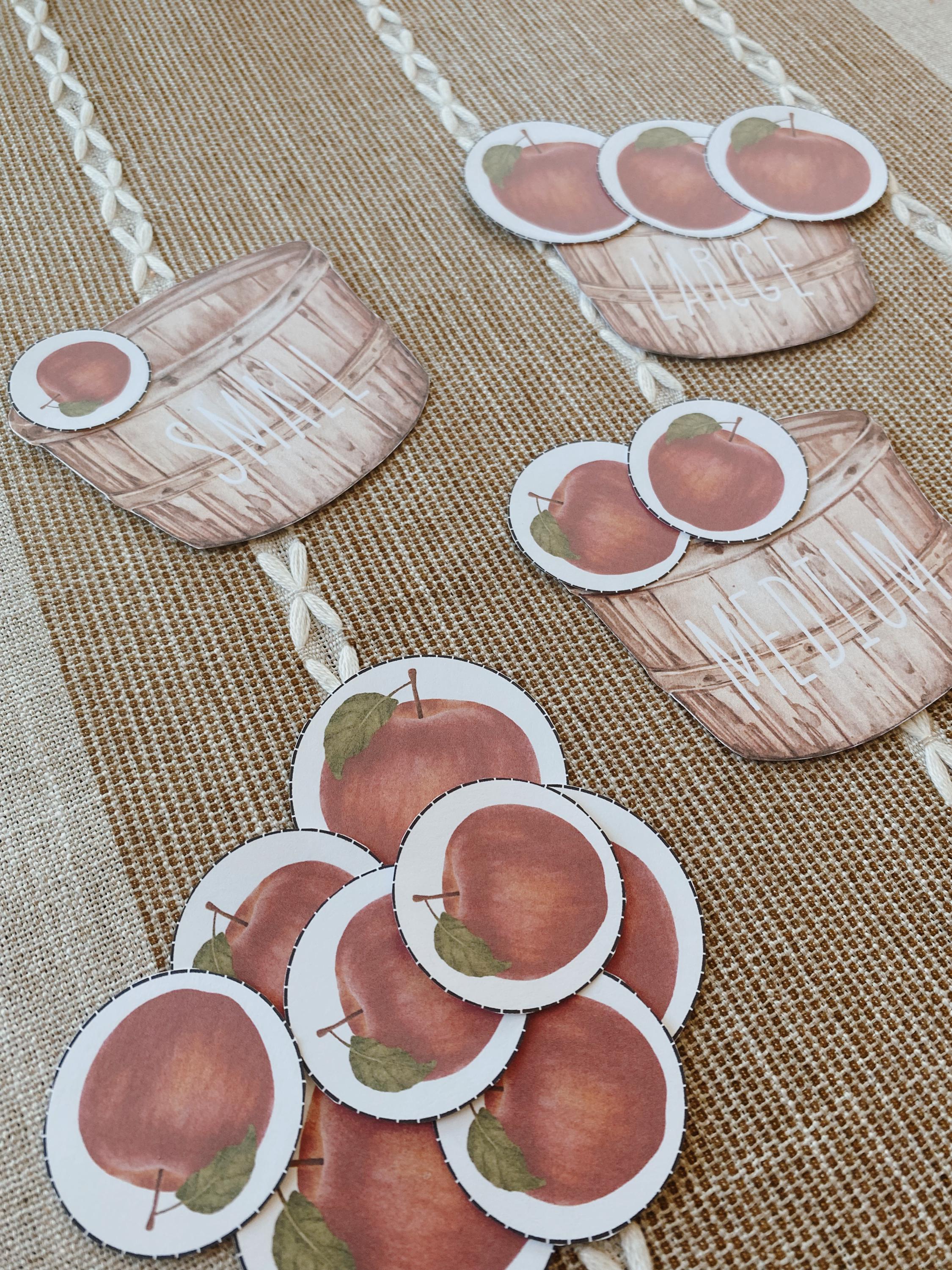 Apple Size Sorting Activity for Kids, Size Matching Activity, Smallest ...