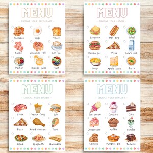 Kid's Pretend Restaurant Menus, Printable Menus for Pretend Play ...