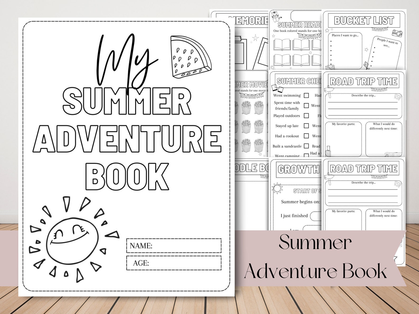 Summer Adventure Book for Kids, Summer Activities for Kids, Printable ...