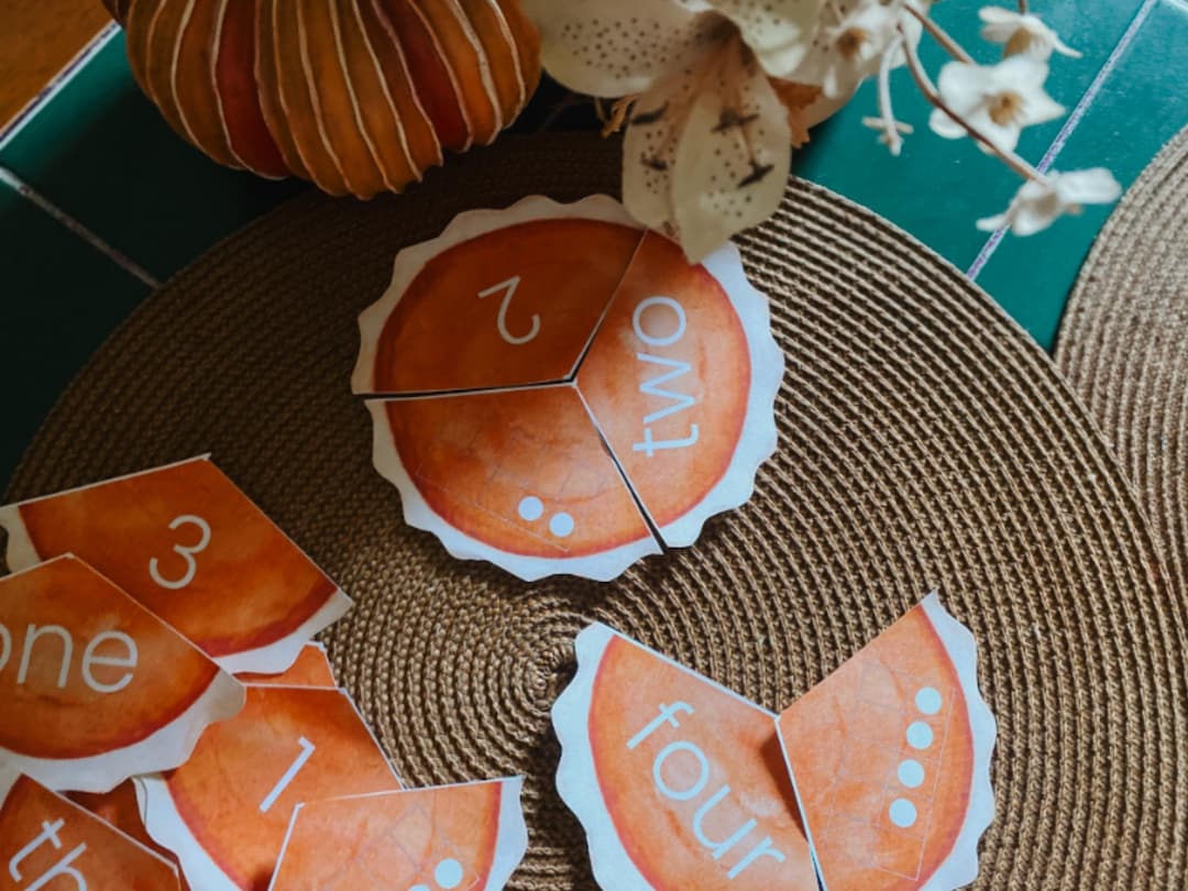 Fall Number Puzzles 1-10, Pumpkin Pie Math Activity, Math Learning ...