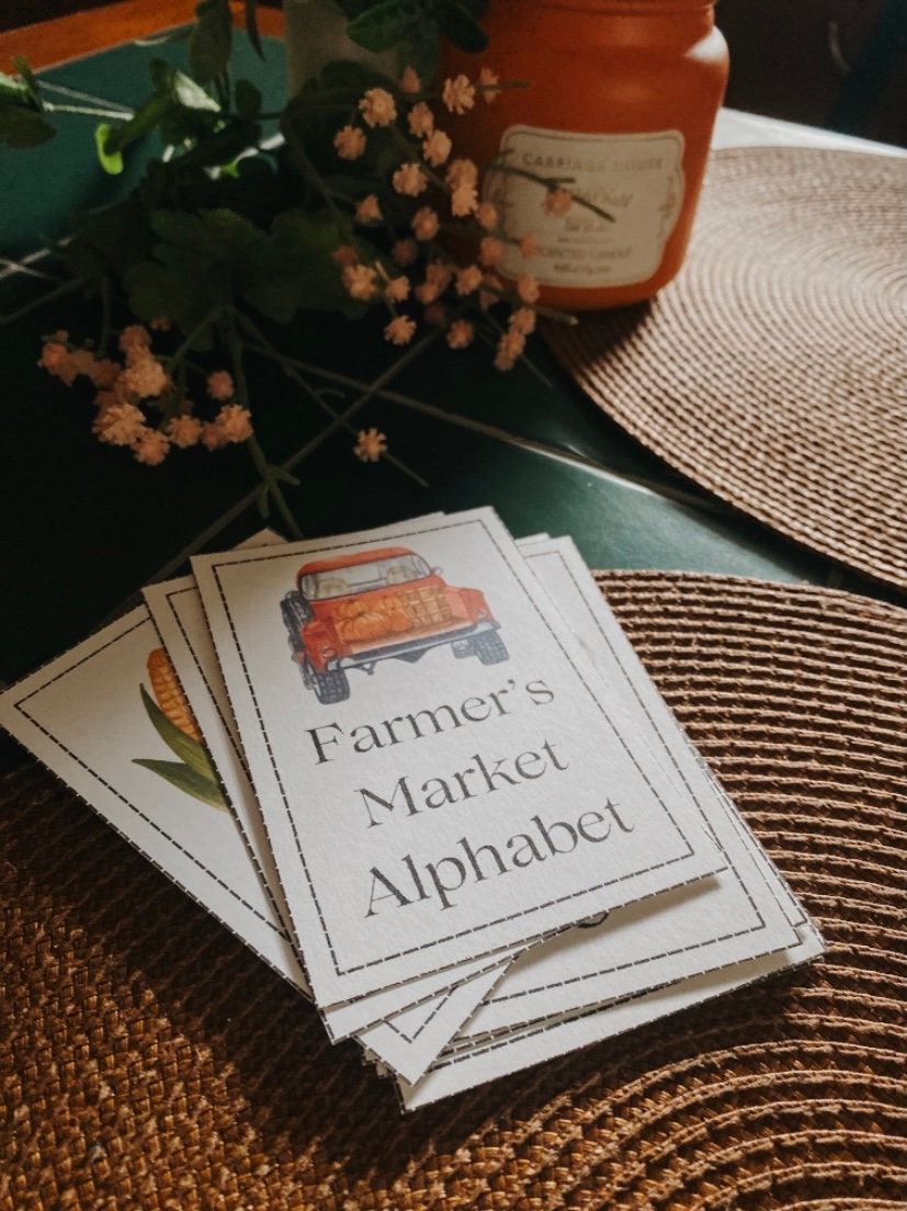 Farmer's Market Educational Flashcards, Alphabet Flashcards for Kids ...