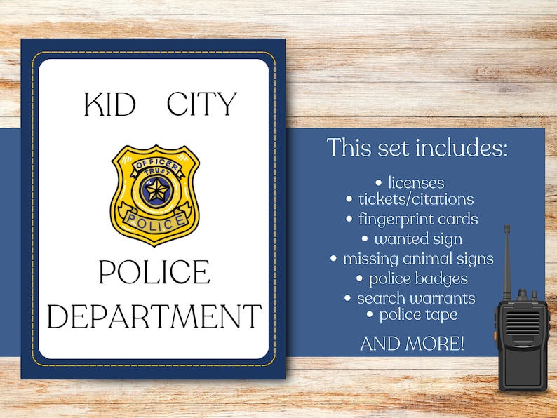 Police Dramatic Play for Kids, Pretend Police Department, Kid's Pretend ...