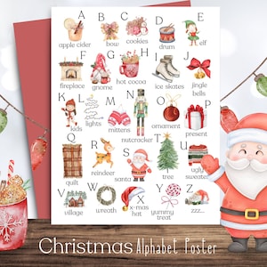 Christmas Alphabet Poster, Holiday Abcs, Alphabet Poster for Kids ...