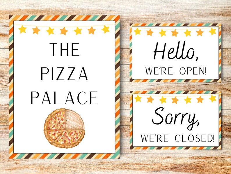 Pizza Shop Pretend Play, Dramatic Play for Kids, Pretend Play Menus ...