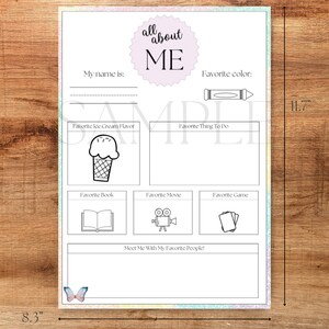 Rainbow All About Me Worksheet, Printable All About Me Questionnaire ...
