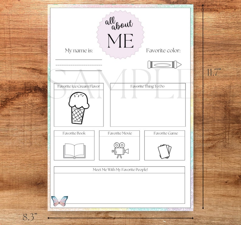 Rainbow All About Me Worksheet, Printable All About Me Questionnaire ...