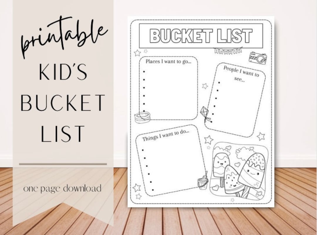 Printable Summer Bucket List, Kid's to Do List for Summer, Family ...