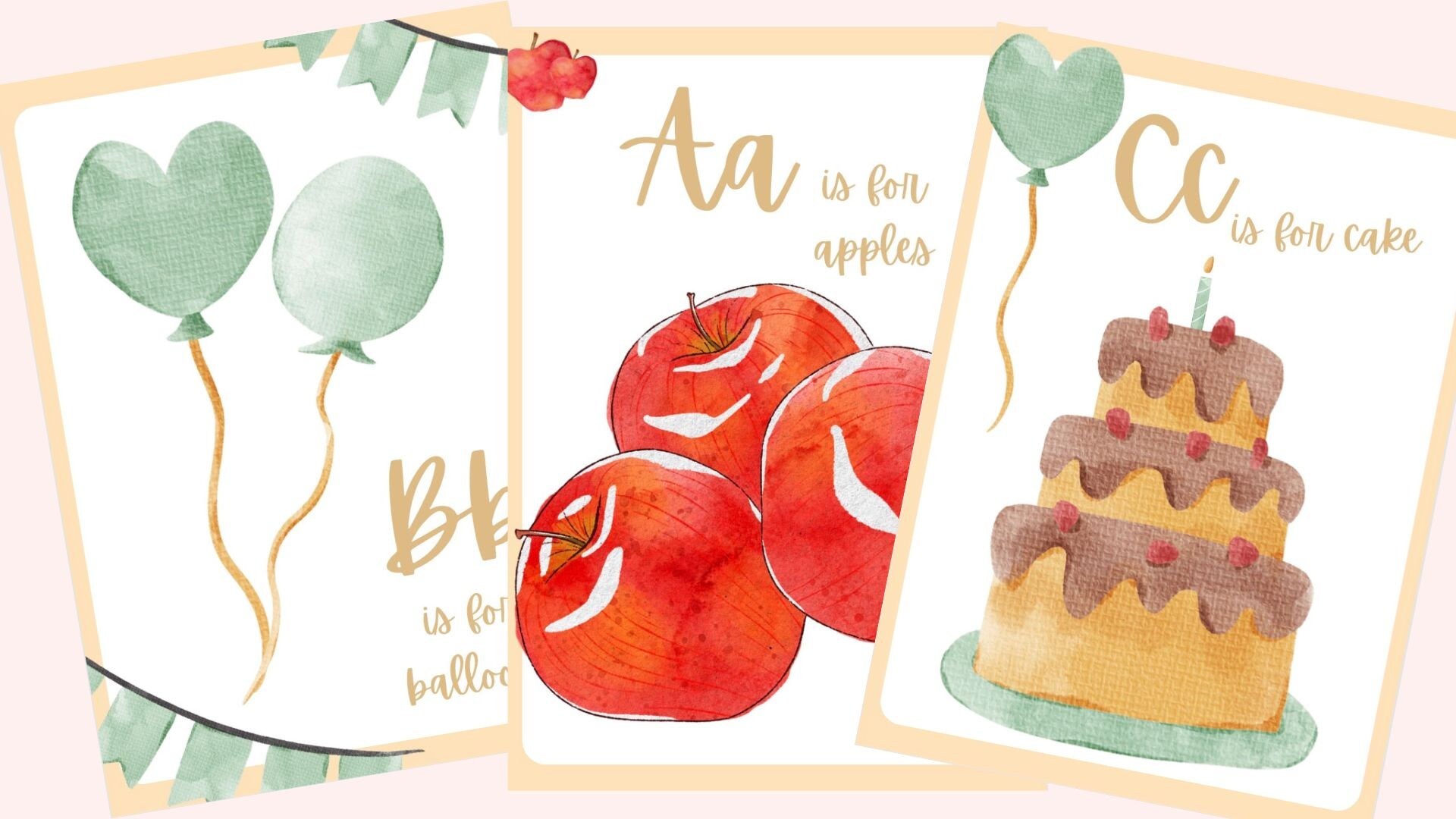 Boho Styled Preschool Alphabet Flashcards, Muted Colors, Learn My Abc’s ...