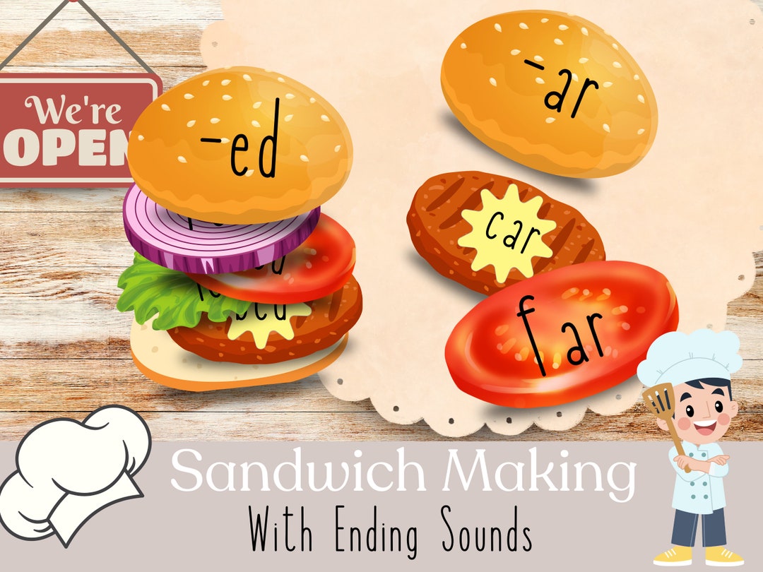 Sandwich Making With Ending Sounds, Pre-kindergarten Phonics ...