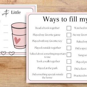 Mother Bonding Activities With Kids Printable | Fill up Your Cup | Kids ...