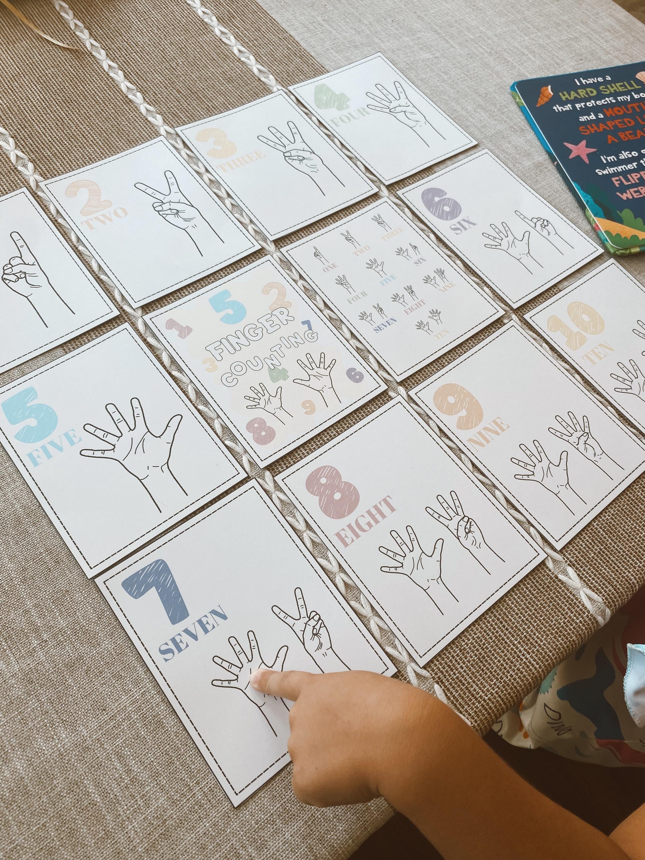 Finger Counting Flashcards for Kids, Kids Counting Flashcards ...