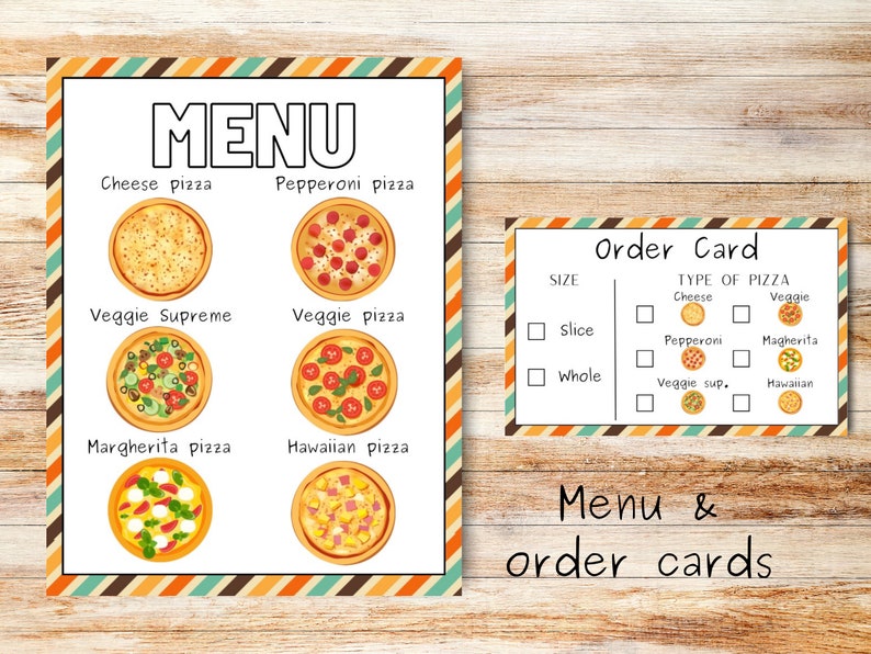 Pizza Shop Pretend Play, Dramatic Play for Kids, Pretend Play Menus ...