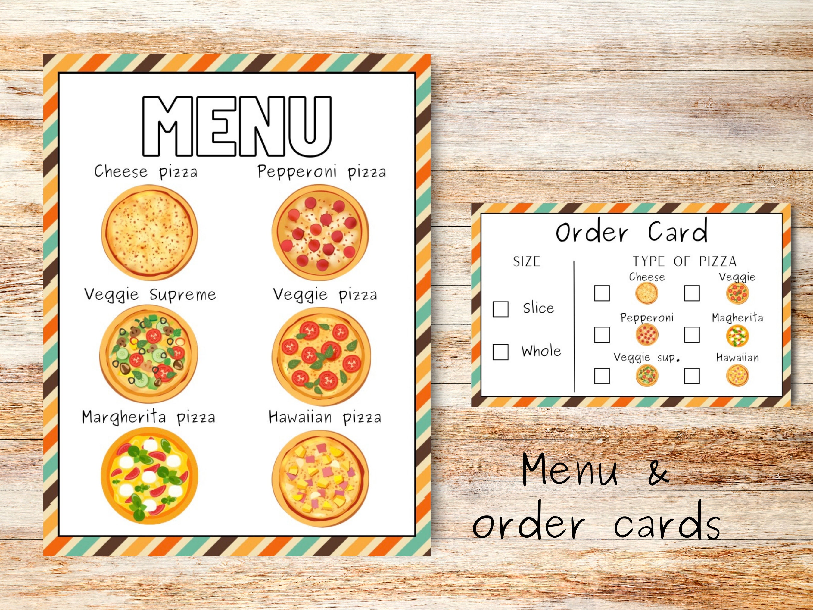 Pizza Shop Pretend Play, Dramatic Play for Kids, Pretend Play Menus ...