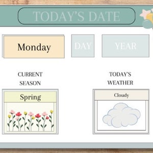 Printable Visual Calendar Board for Preschooler, Editable Calendar ...