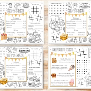 Printable Menus for Pretend Play, Dramatic Play, Imagination Props ...
