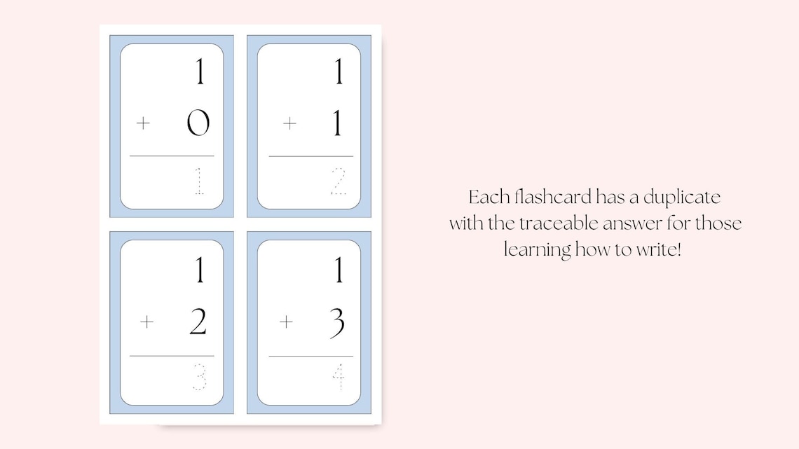 Addition Flashcards Printable Kindergarten Math Math - Etsy