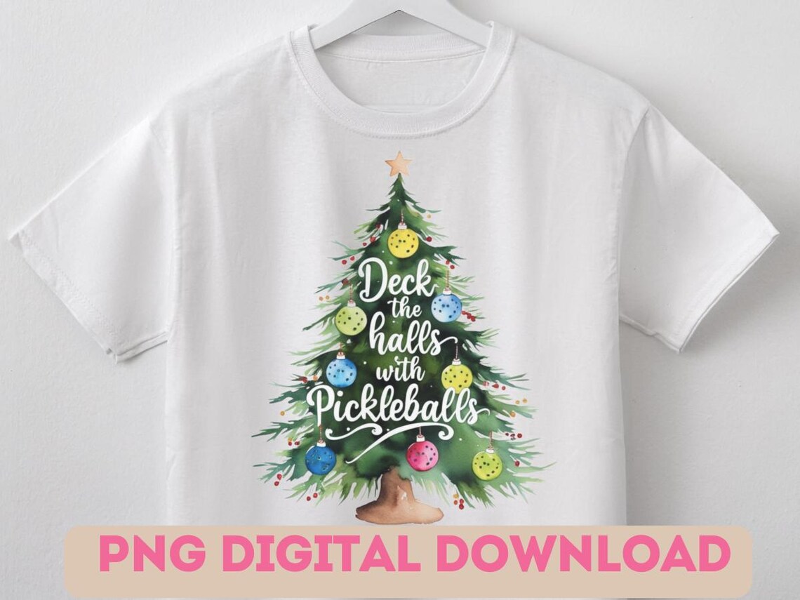 Pickleball Christmas Tree PNG, Festive Holiday Design (digital Download ...