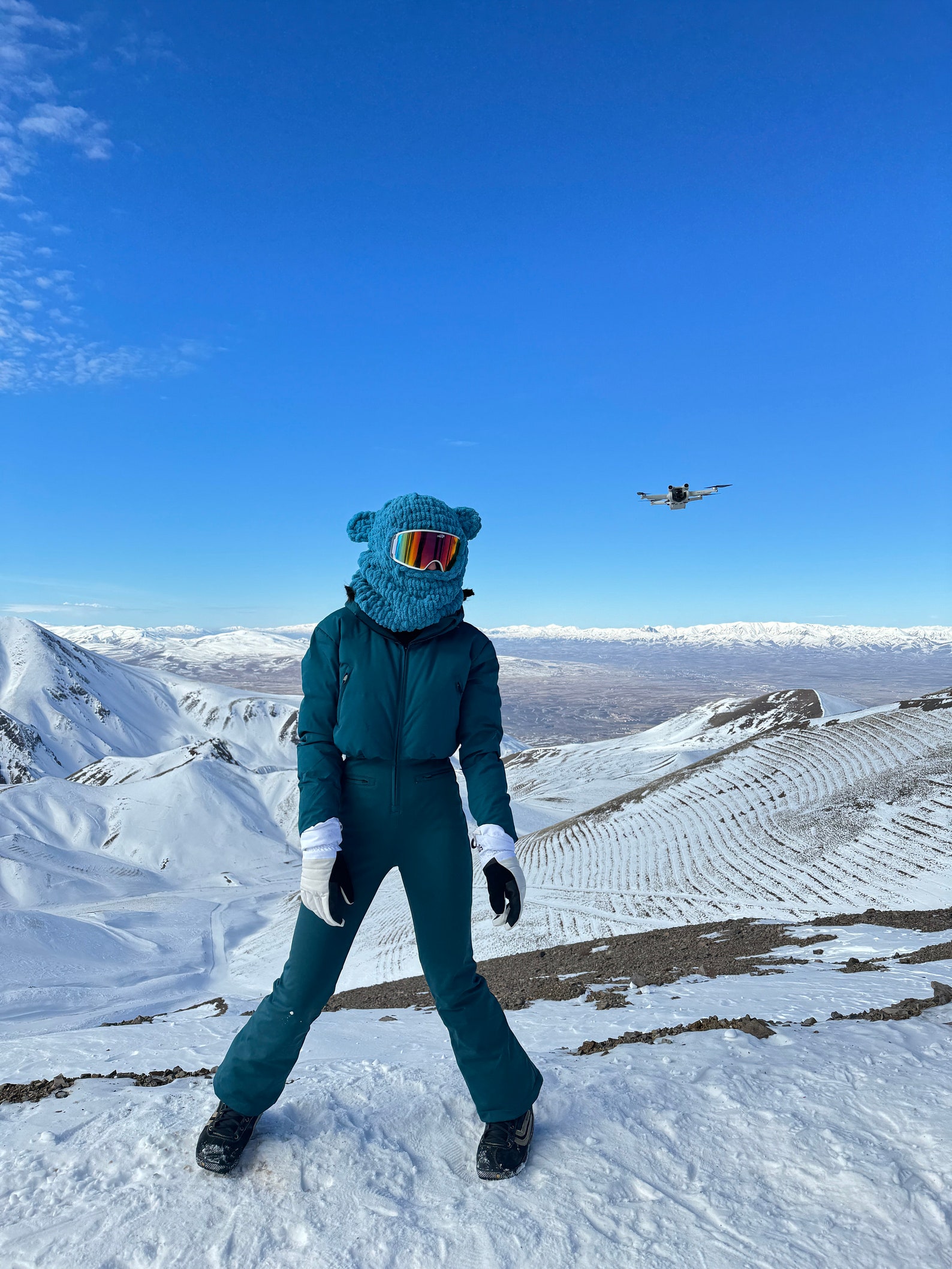 Blue Bear Ear Balaclava Mask, Ski Helmet Mask, Helmet Cover Protector ...