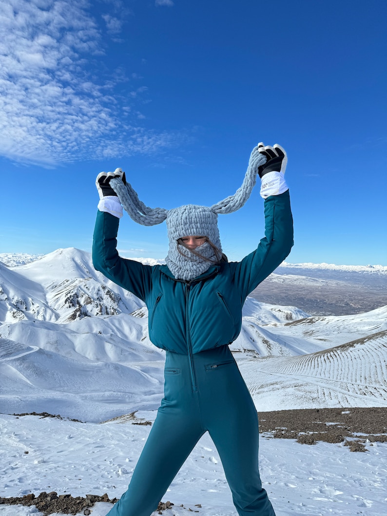 Blue Bunny Balaclava Mask, Ski Helmet Mask, Helmet Cover, Helmet ...