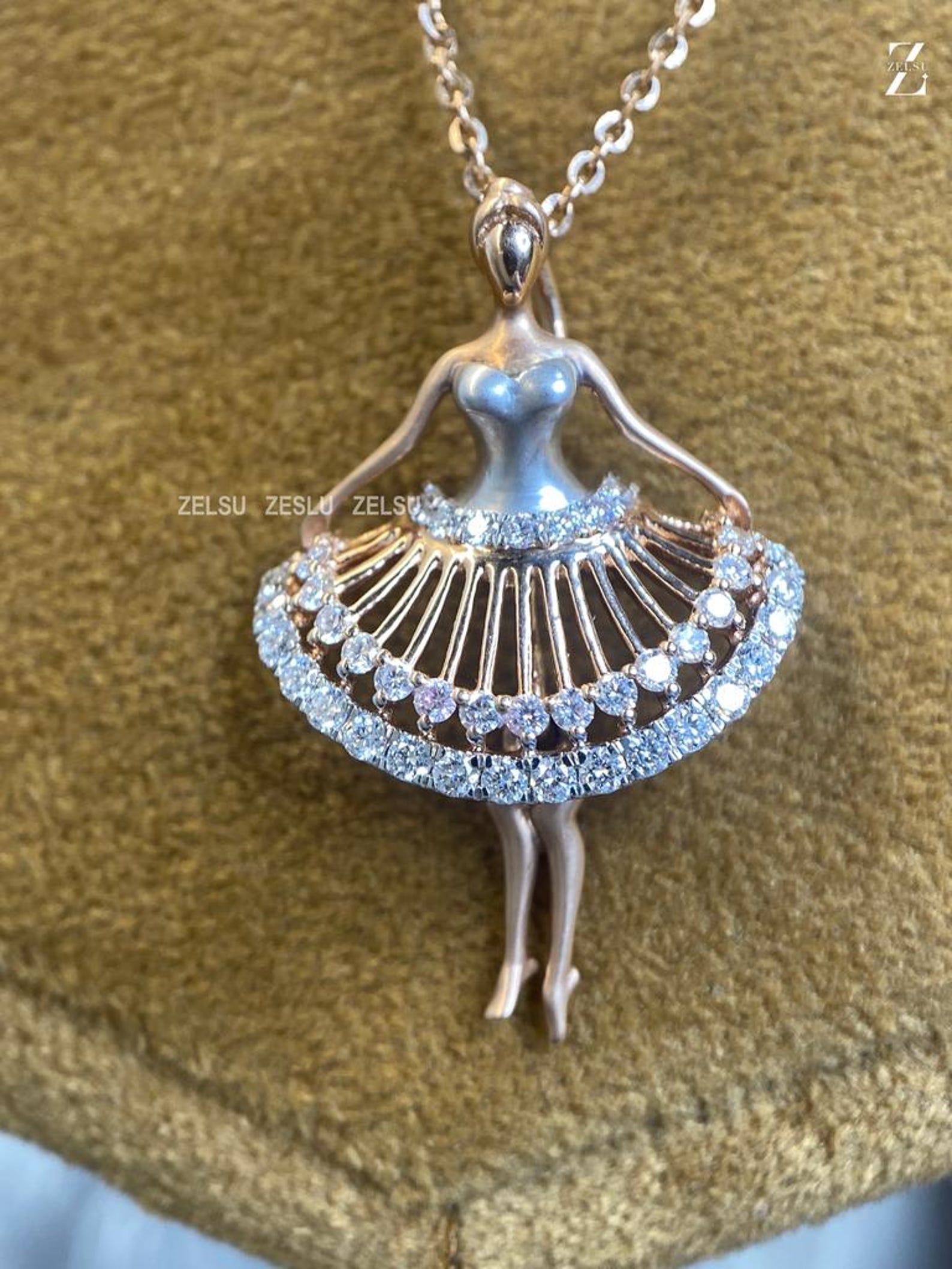 Sparkling Barbie Doll-shaped Moissanite Diamond Pendant the Perfect ...