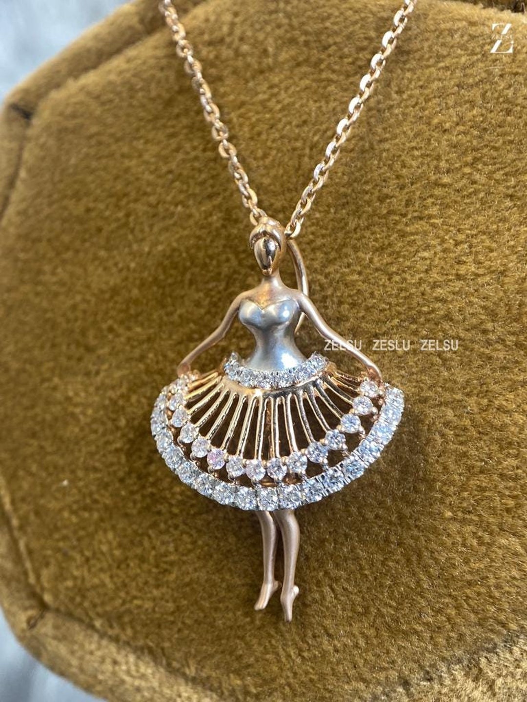 Sparkling Barbie Doll-shaped Moissanite Diamond Pendant the Perfect ...