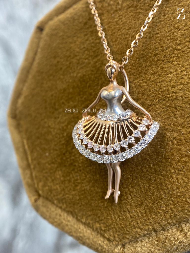 Sparkling Barbie Doll-shaped Moissanite Diamond Pendant the Perfect ...