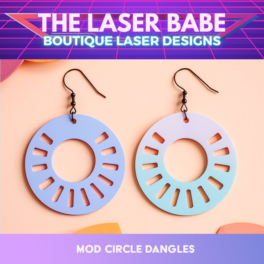 Geometric Circle Dangle Earrings: Laser Cut Files (SVG, PDF, EPS) - Etsy UK