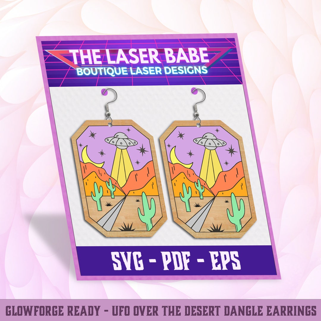 Laser Cut Earring Design - UFO Desert Dangle SVG File - Etsy