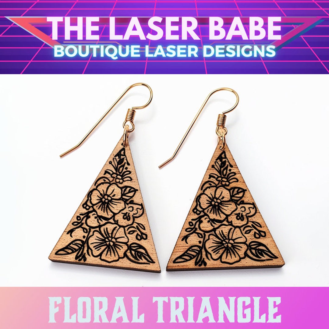 Laser Cut Earrings SVG: Floral Triangle Shape - Bohemian Style - Etsy