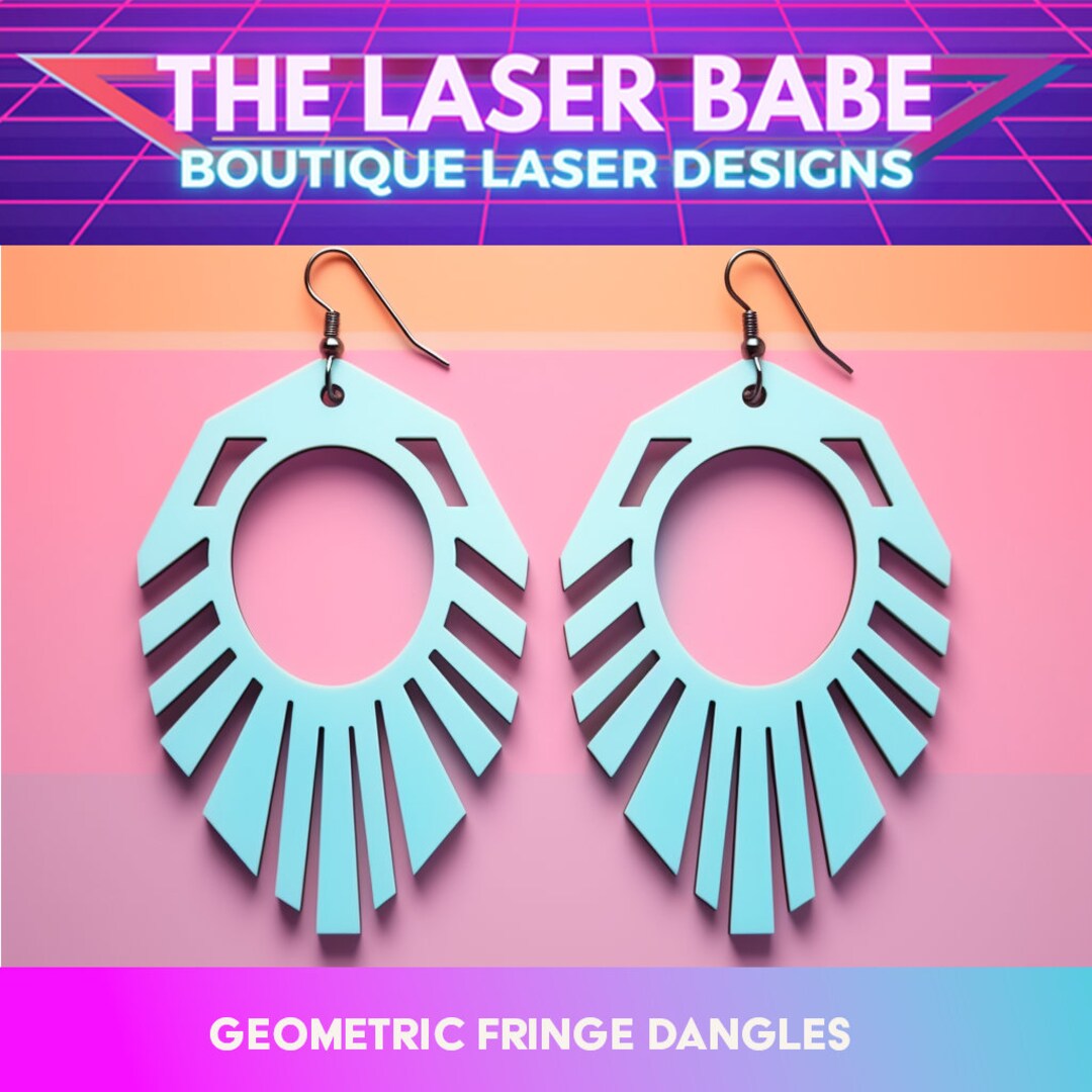Geometric Fringe Earrings Laser Cut File: SVG, PDF, EPS (digital ...