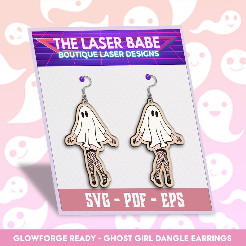 Vintage Pinup Ghost Girl Laser Cut Dangle Earrings Digital Download ...