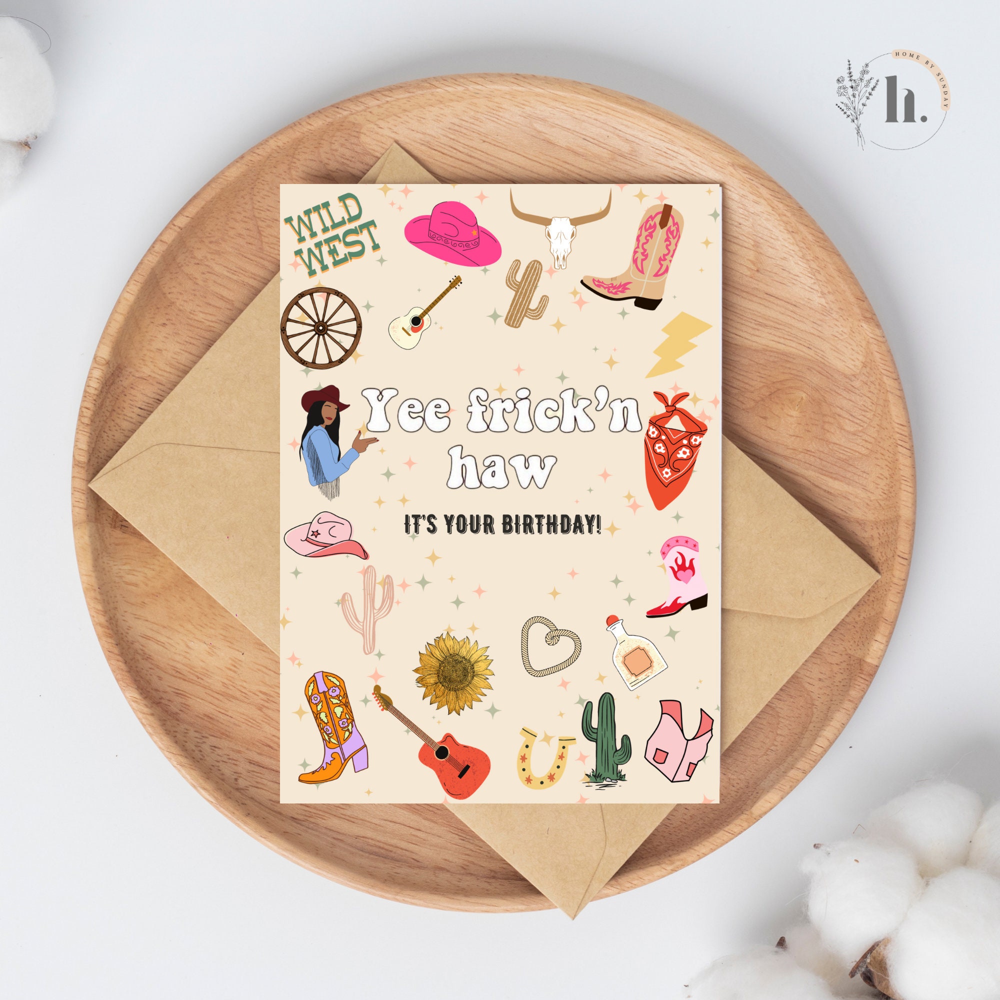 Yee Frickn Haw Happy Birthday Western Themed Card Happy - Etsy UK