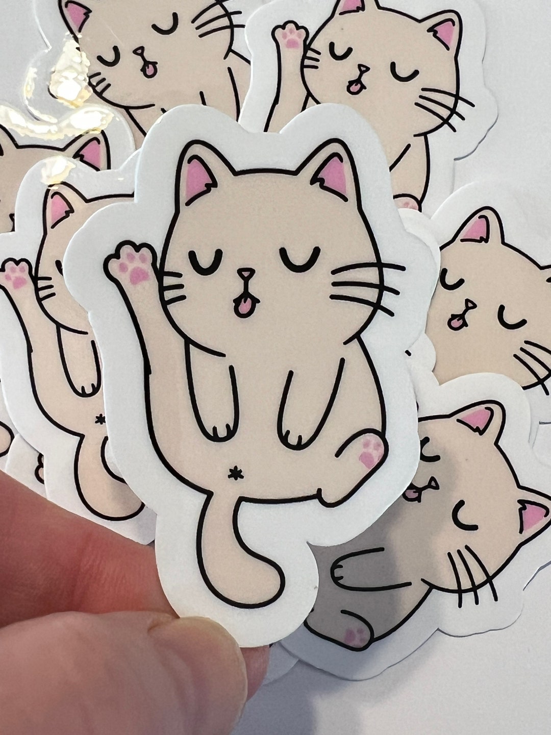 Kitty Licking Cute Sticker Prrrrr Cat Cat Lover Kitten Journal Tumbler ...