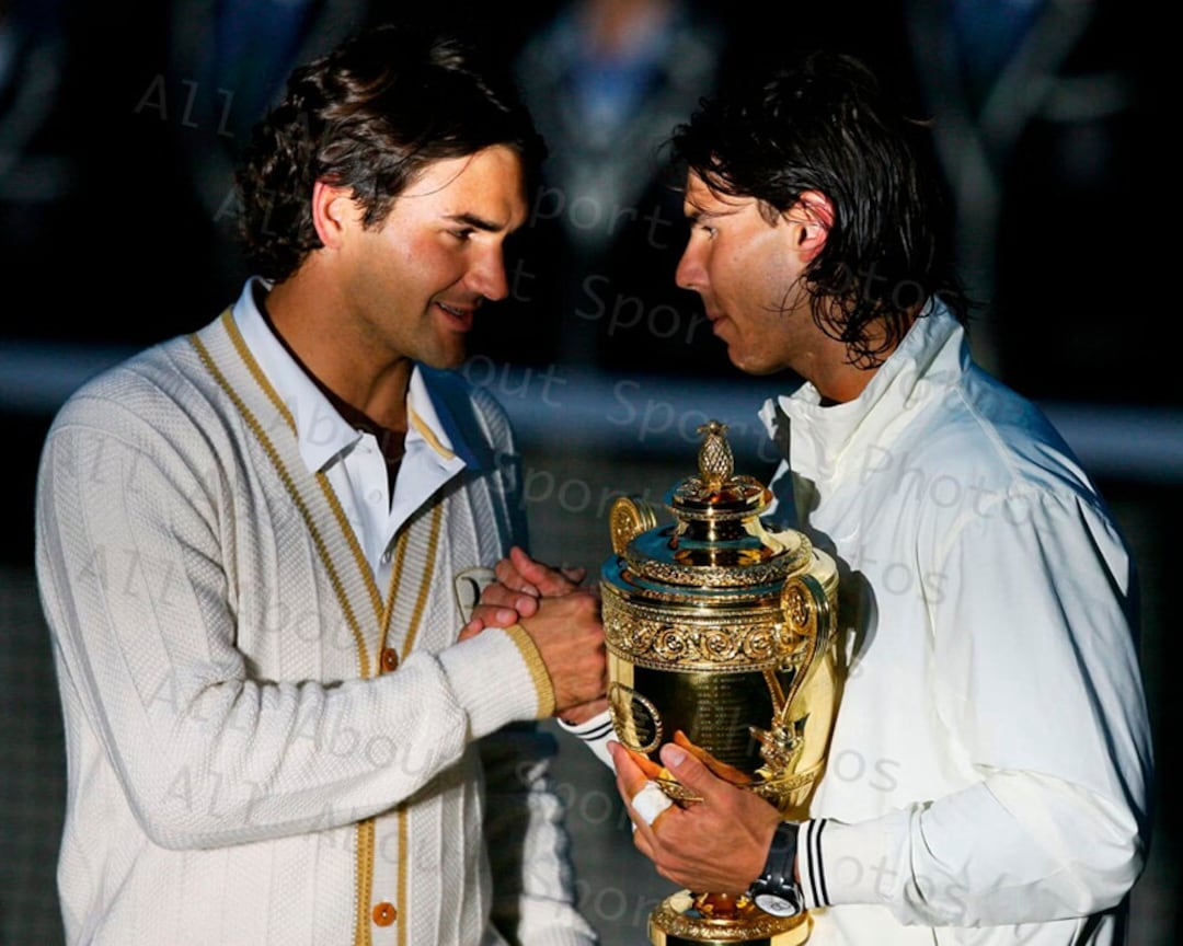 Roger Federer Congratulates Rafael Nadal at Wimbledon 2008 - Etsy
