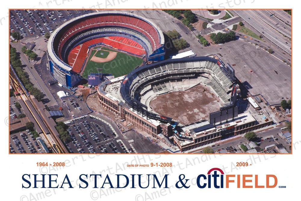 Shea Stadium Old and New - Etsy