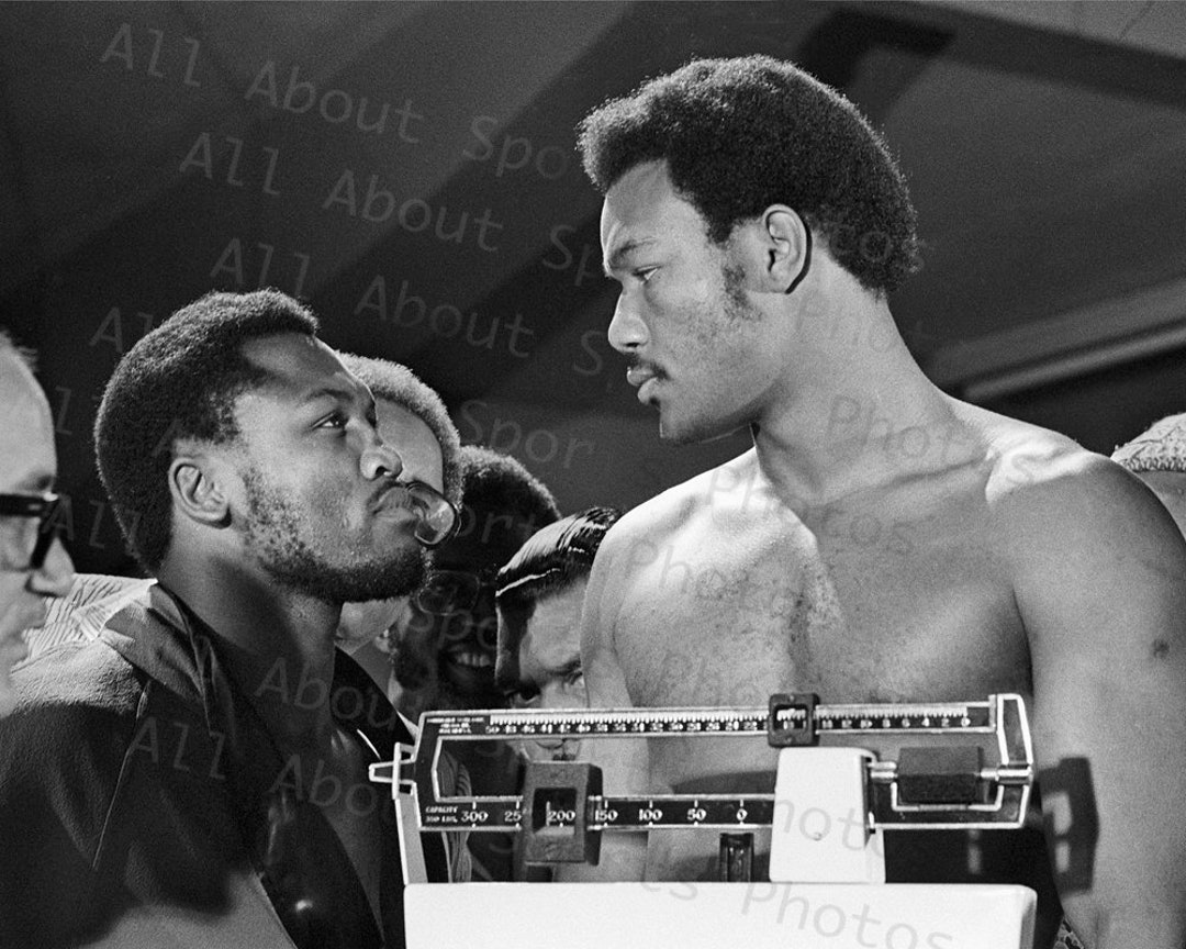 George Foreman and Joe Frazier at Their Weigh in Before Their First ...