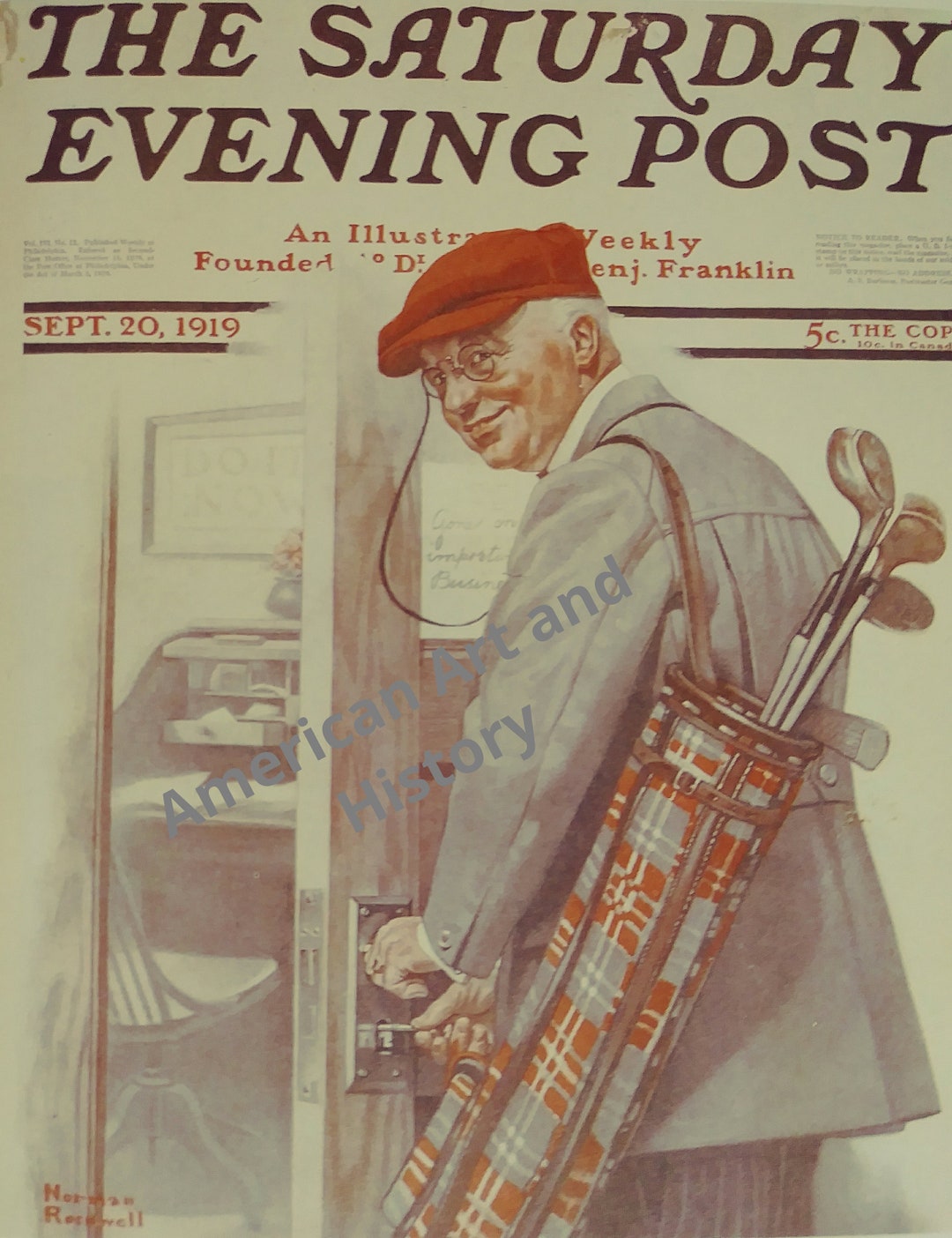 Saturday Evening Post, Magazine Cover, Norman Rockwell, 1919 - Etsy