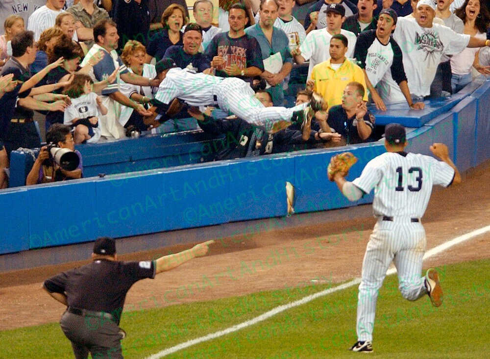 Derek Jeter Takes a Dive Into the Stands as A-rod Looks On - Etsy