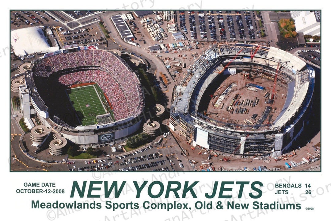New York Jets Stadium - Old and New - Etsy
