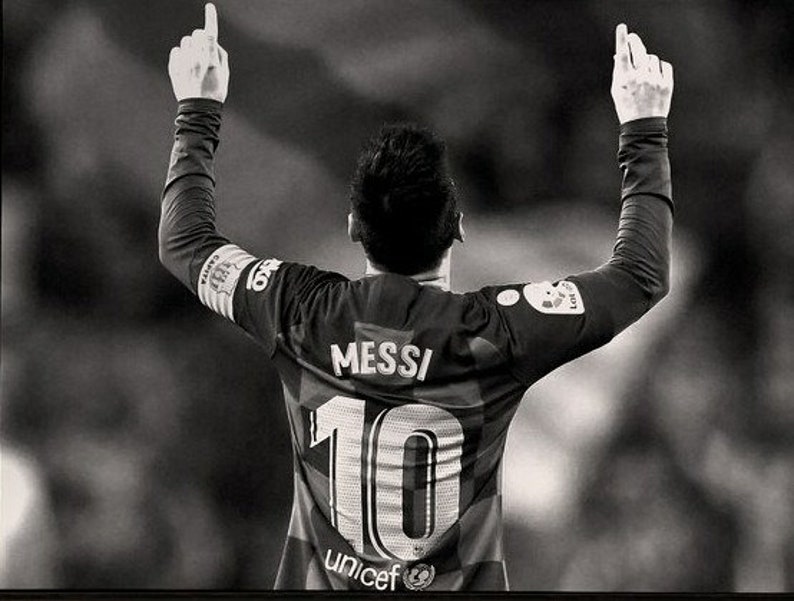 Lionel Messi Black and White - Etsy