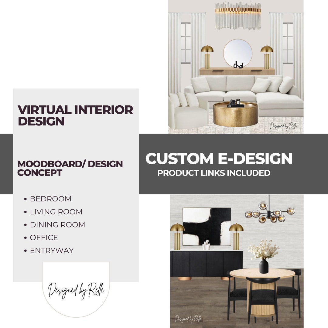 Custom Edesign Mood Board | Virtual Interior Design (digital Product ...
