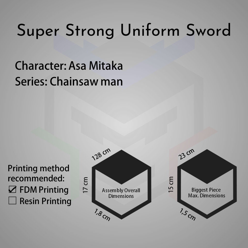 Asa Mitaka's Super Strong Uniform Sword [STL Files] - Chainsaw Man - Etsy