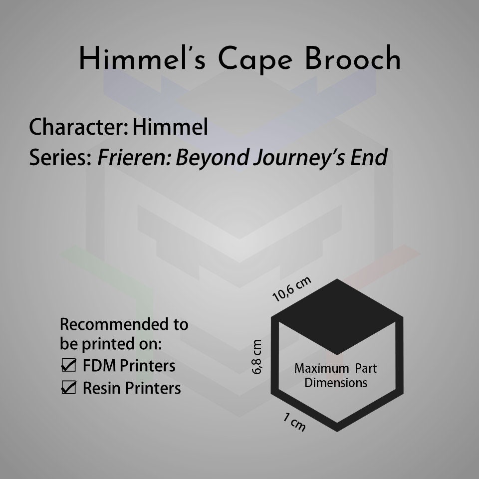 Himmel's Cape Brooch [STL File] - Frieren: Beyond Journey's End - Etsy